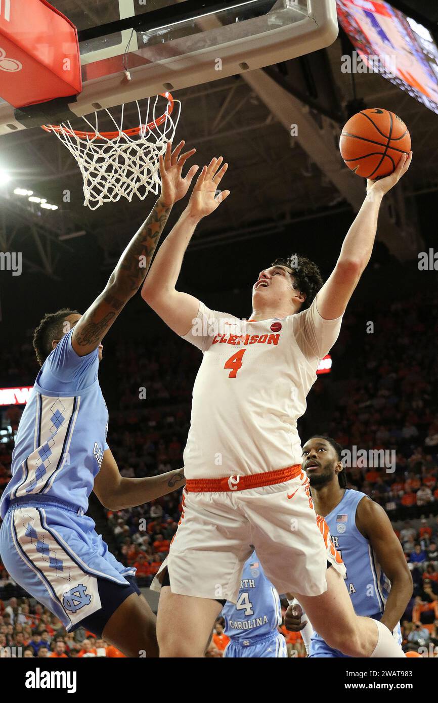 CLEMSON, SC - JANUARY 06: Clemson Tigers forward Ian Schieffelin (4 ...