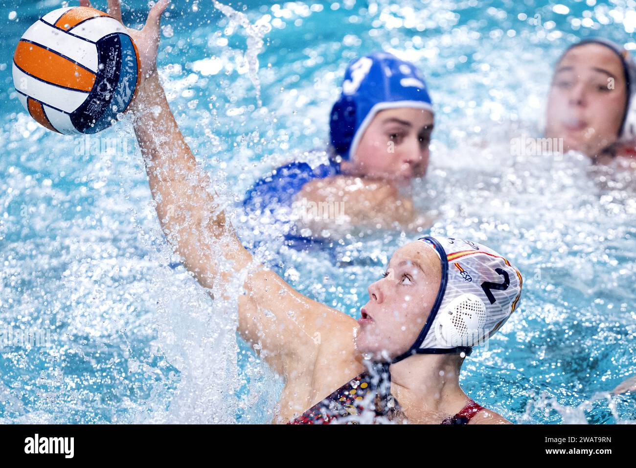 EINDHOVEN - Cristina Nogue of the Spanish water polo team (f) in action ...