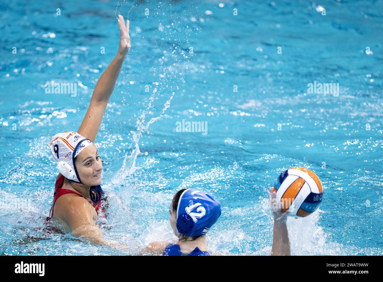 EINDHOVEN - Judith Forca of the Spanish water polo team (f) in action ...
