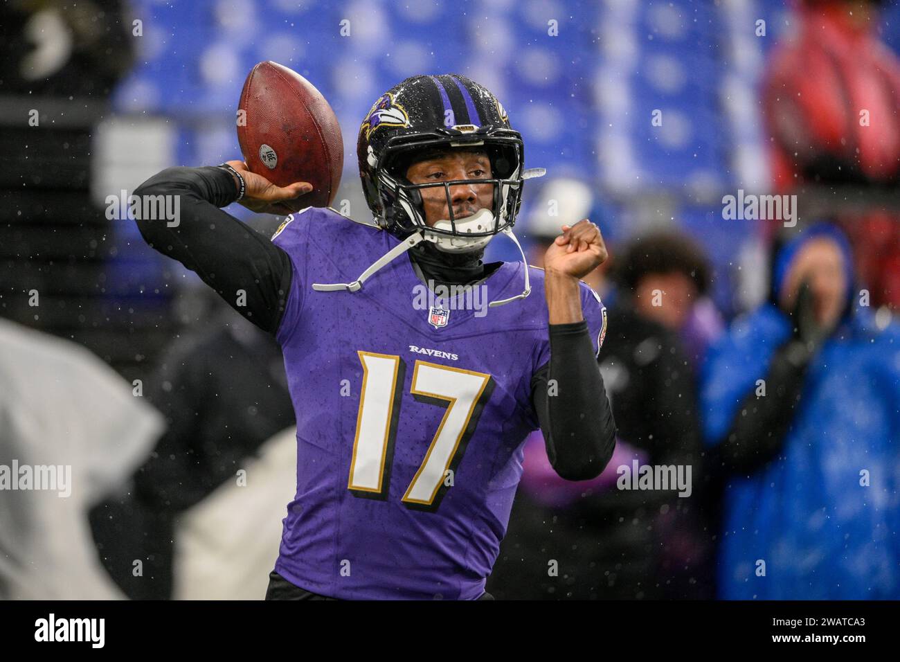 Baltimore Ravens quarterback Josh Johnson works out prior to an NFL ...
