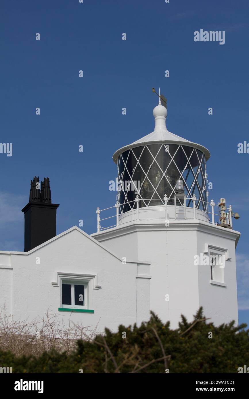 The east tower and a keepers cottages of the Lizard Lighthouse, Lizard ...