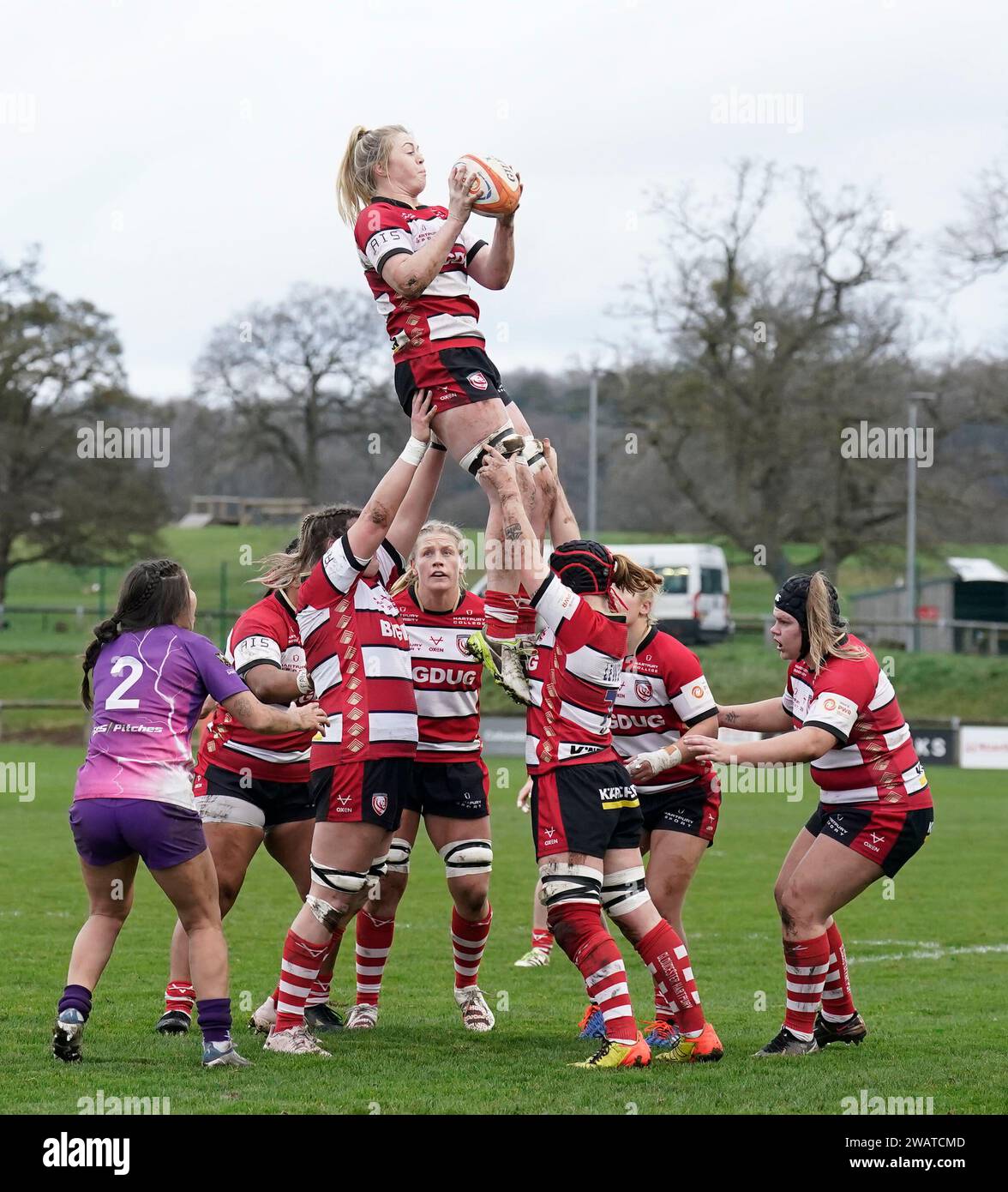 Gloucester,UK, 06 Jan 2024 Sam Monaghan (Gloucester) takes line out ...