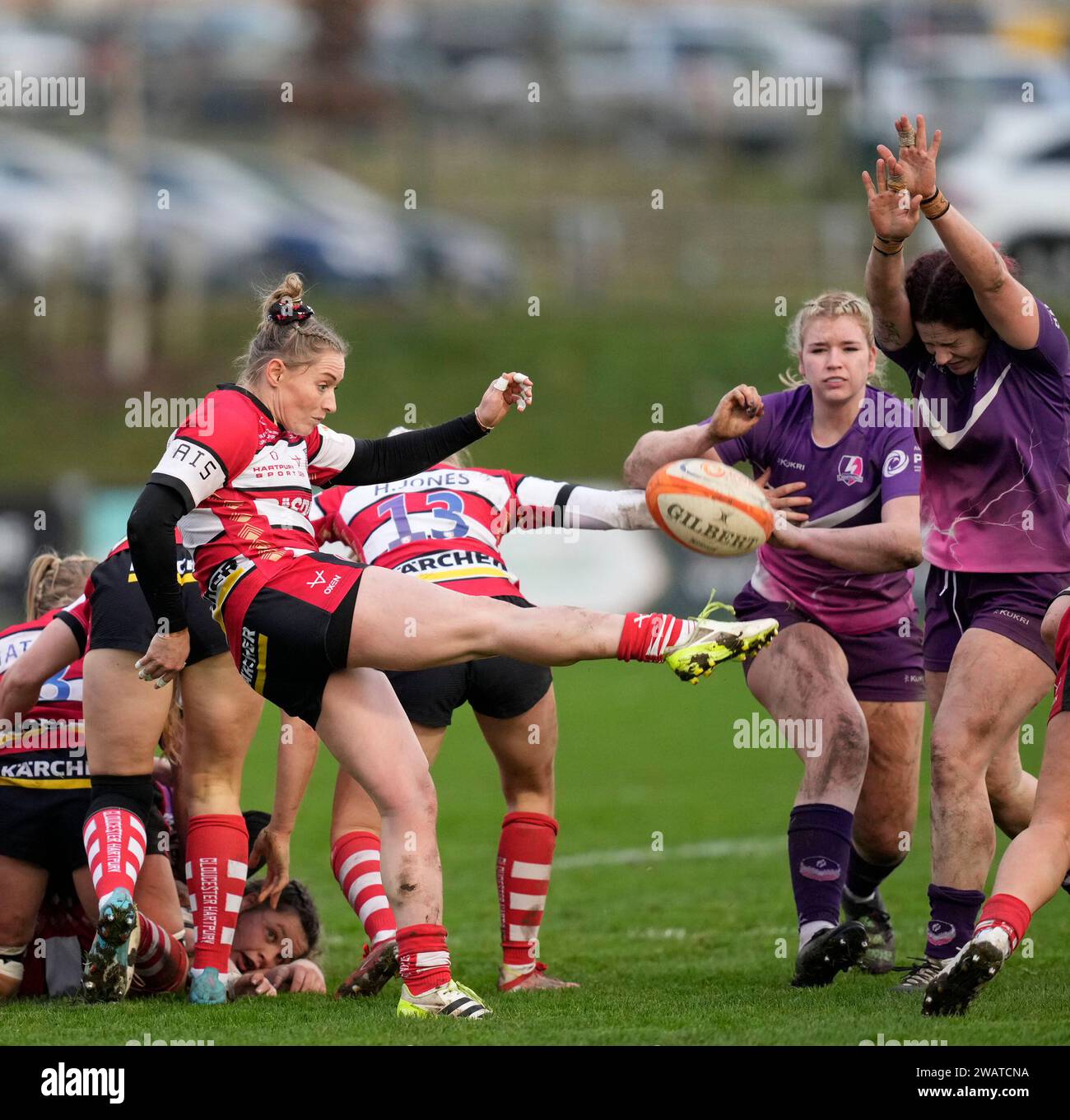 Gloucester,UK, 06 Jan 2024 Natasha Mo Hunt ) Gloucester) kicks for ...