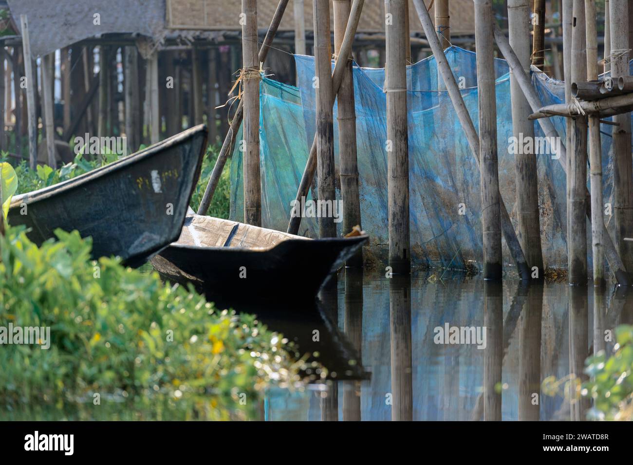 The village of Pwe Sar Kone. Inle Lake Myanmar Burma Stock Photo - Alamy