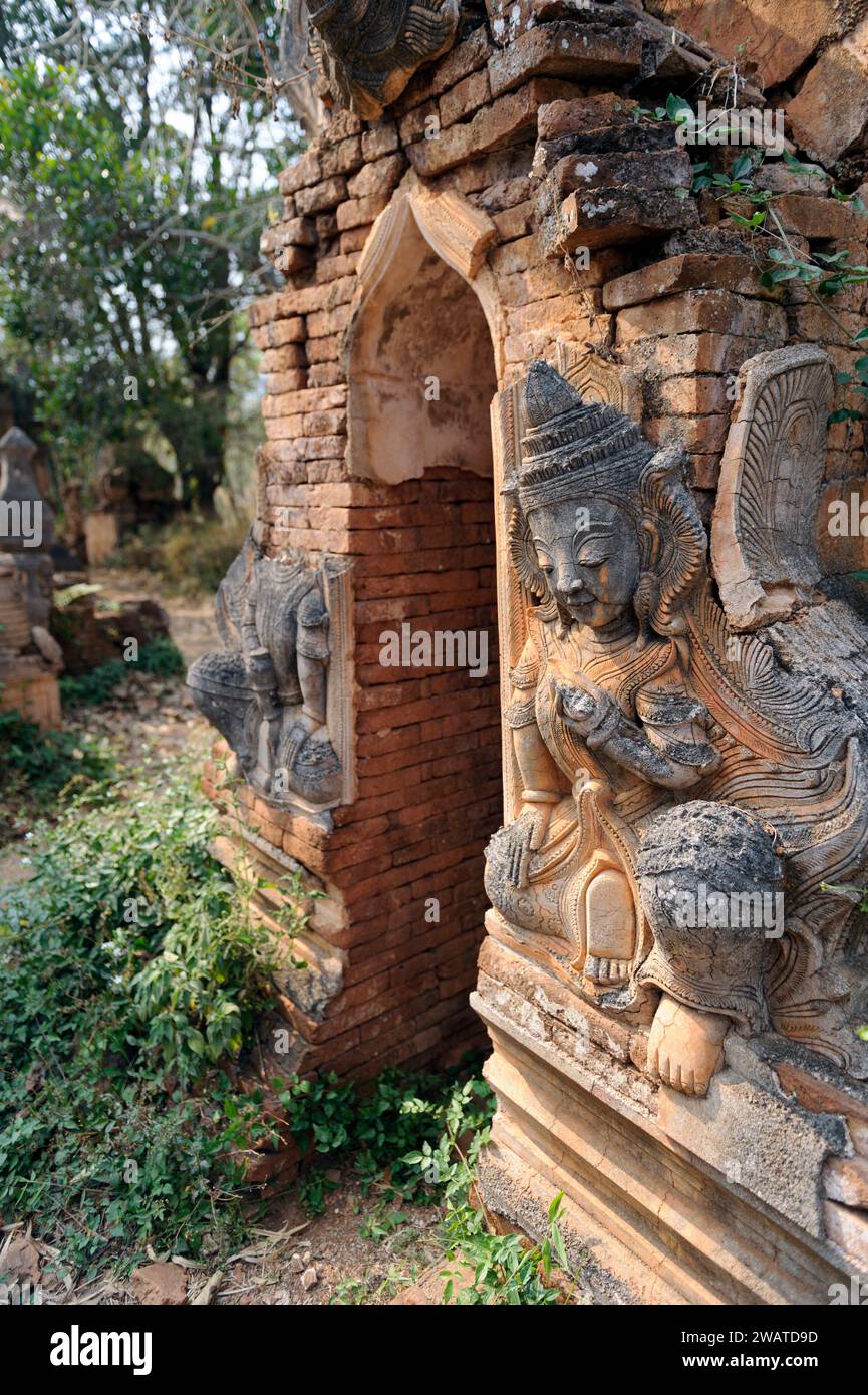Nyaung Ohak Monastery ruins beside the trail to Inn Dein, southwest of ...