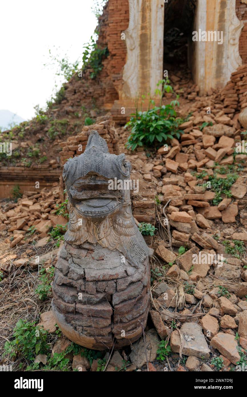 Nyaung Ohak Monastery ruins beside the trail to Inn Dein, southwest of ...