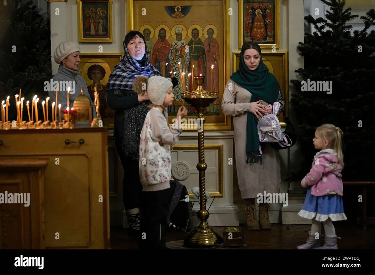 Russian Orthodox Church believers take part in an Orthodox Christmas ...