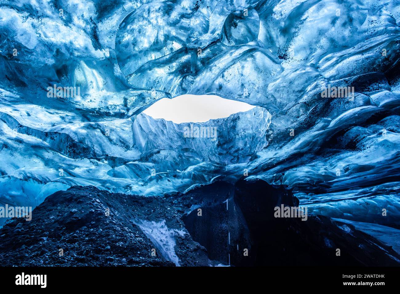 The Ice Caves of Vatnajokull Glacier National Park, Iceland Stock Photo ...