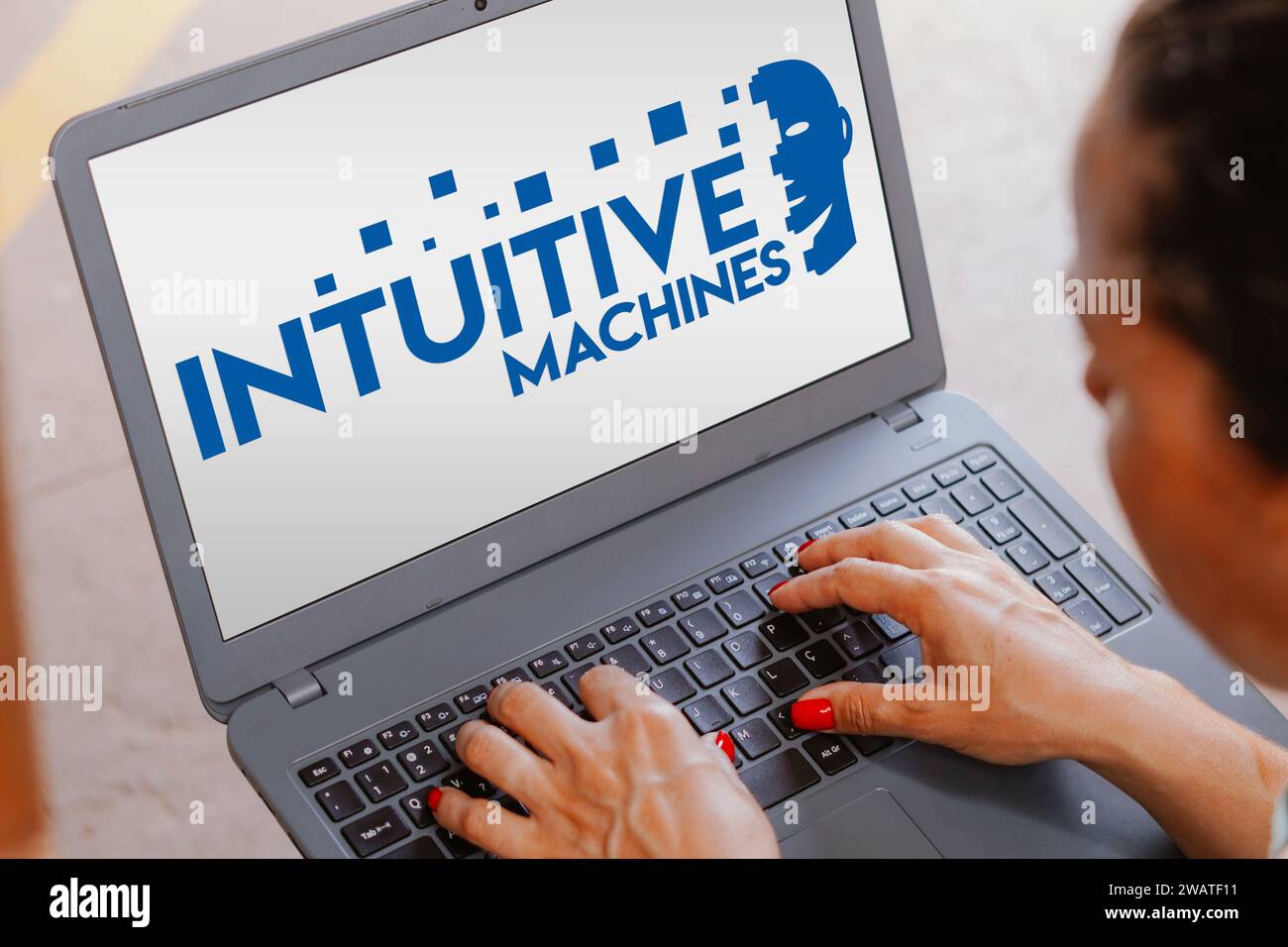 In this photo illustration, the Intuitive Machines logo is seen ...