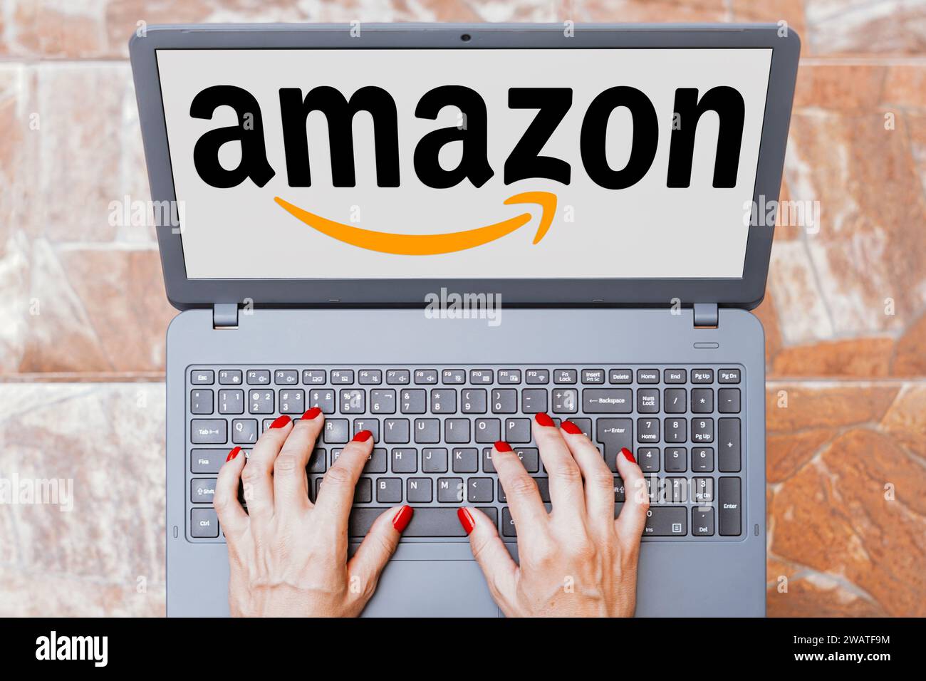 Brazil. 06th Jan, 2024. In this photo illustration, the Amazon logo is ...