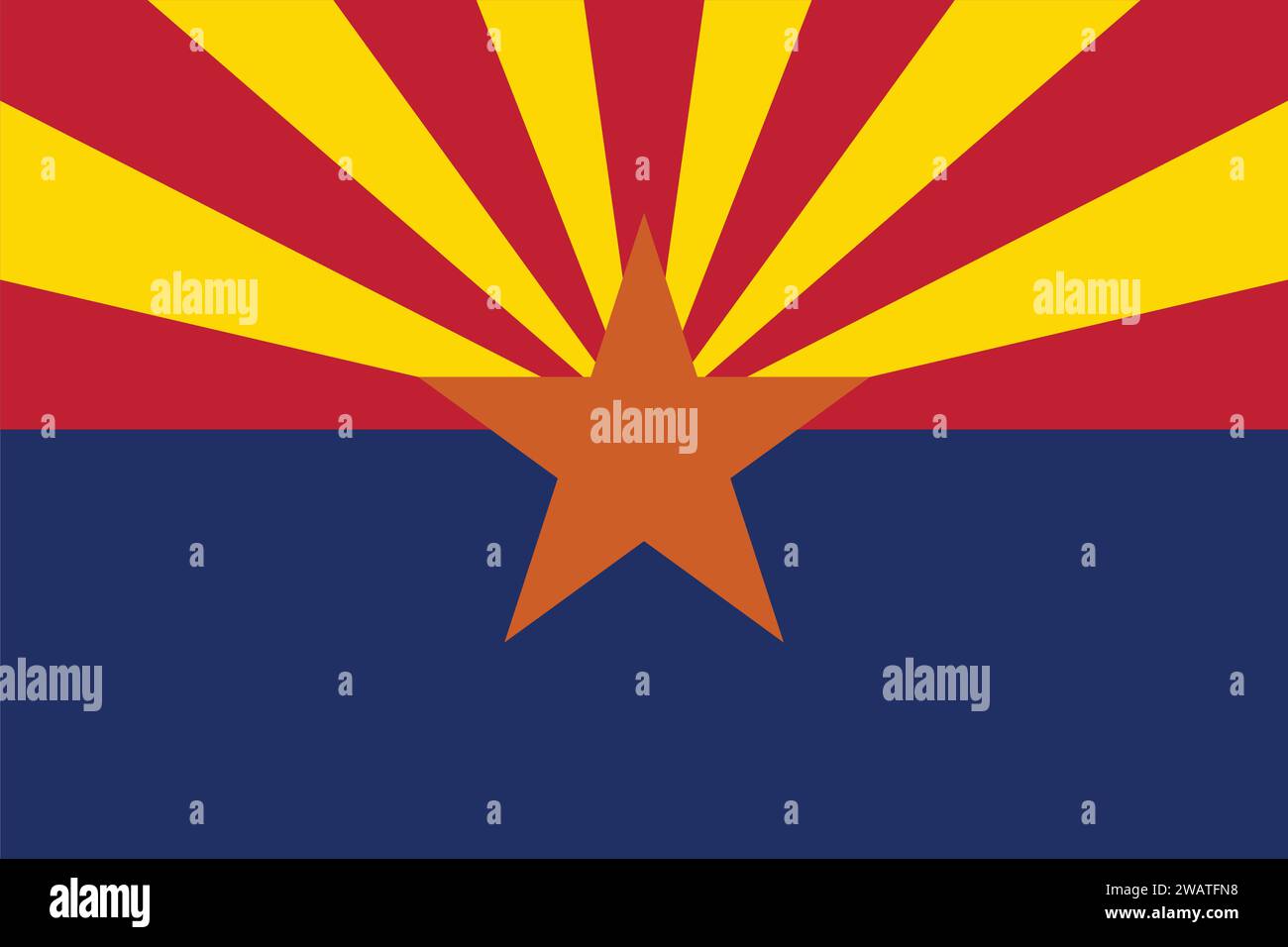 High detailed flag of Arizona. Arizona state flag, National Arizona ...