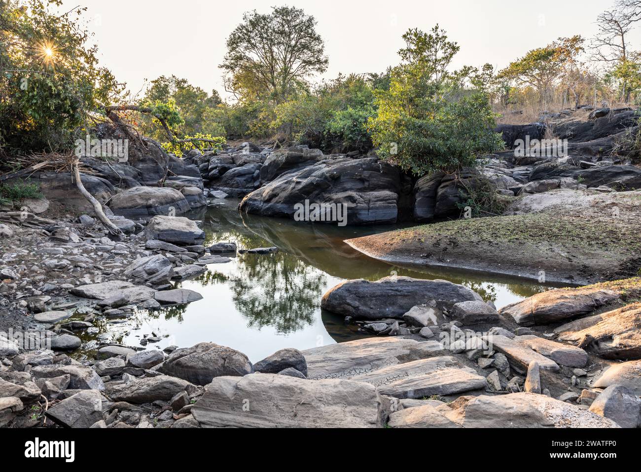 Bua river, Dusk, Nkhotakota Wildlife Reserve, Malawi Stock Photo - Alamy