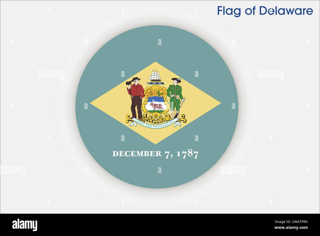 High detailed flag of Delaware. Delaware state flag, National Delaware ...