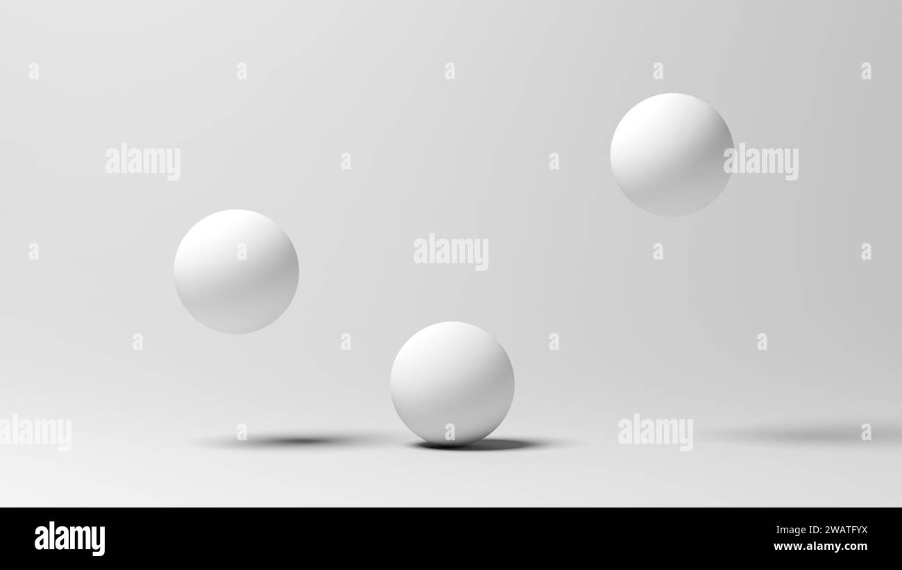Three white spheres. 3d illustration Stock Photo - Alamy