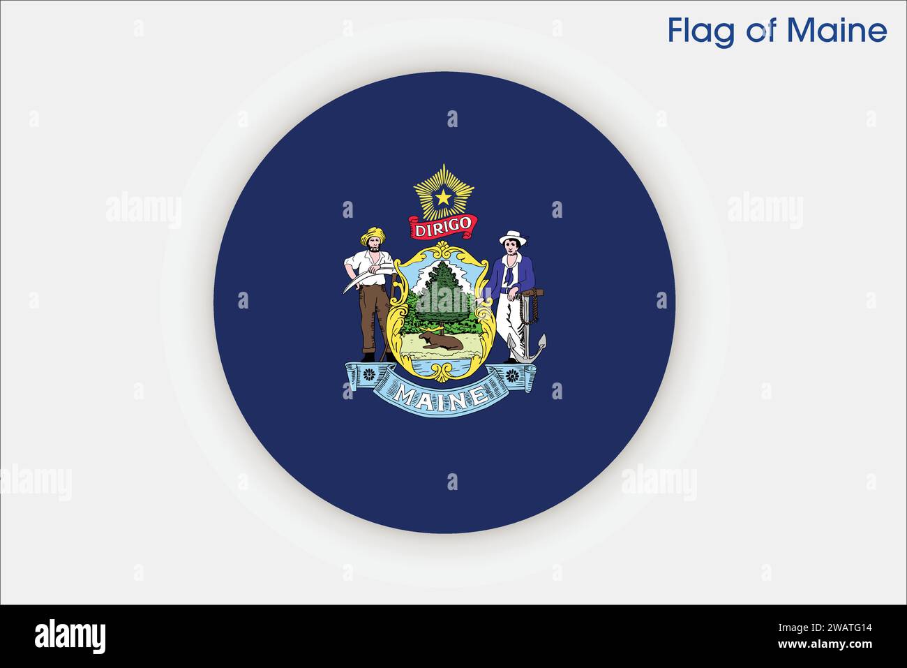 High detailed flag of Maine. Maine state flag, National Maine flag ...
