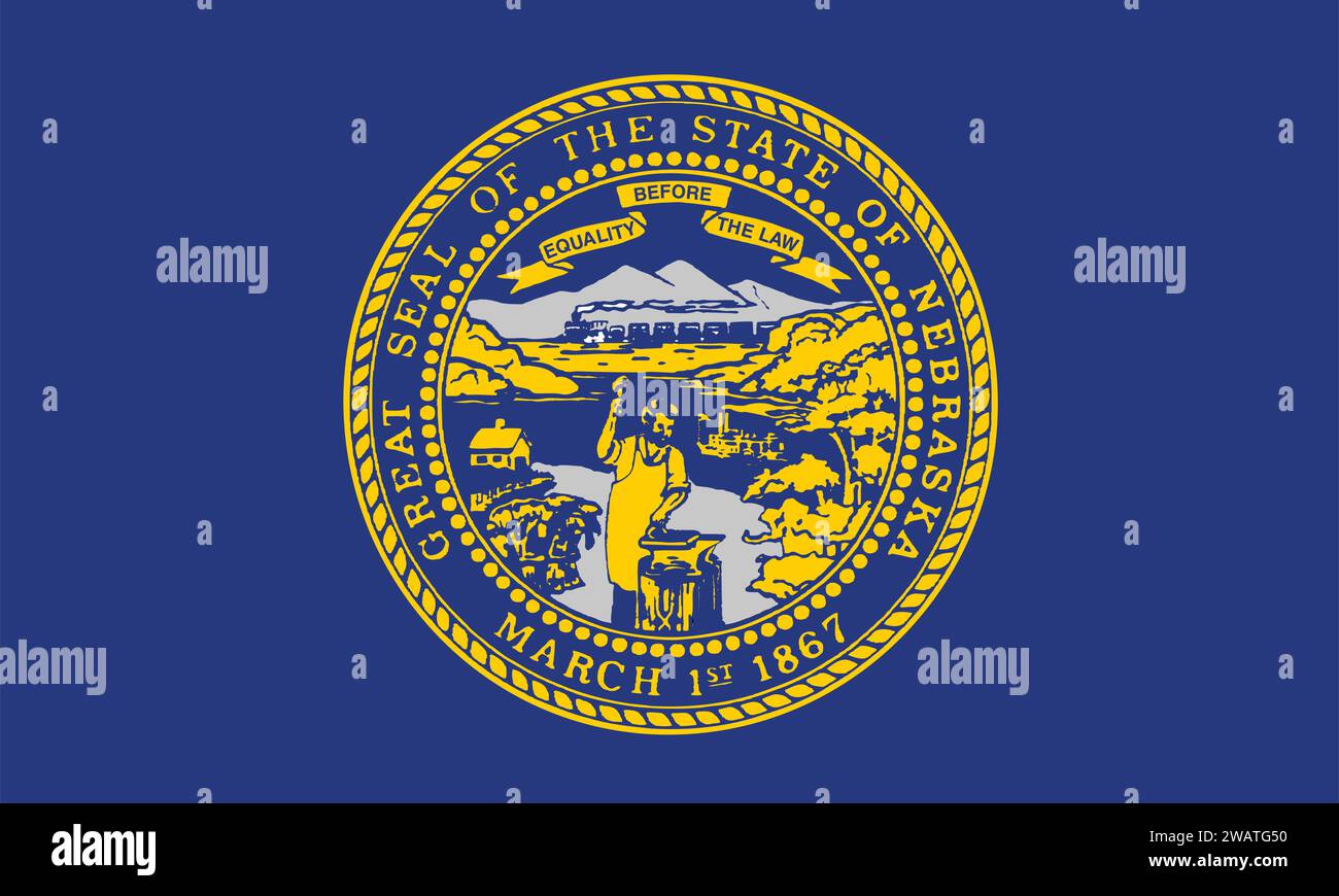 High detailed flag of Nebraska. Nebraska state flag, National Nebraska ...
