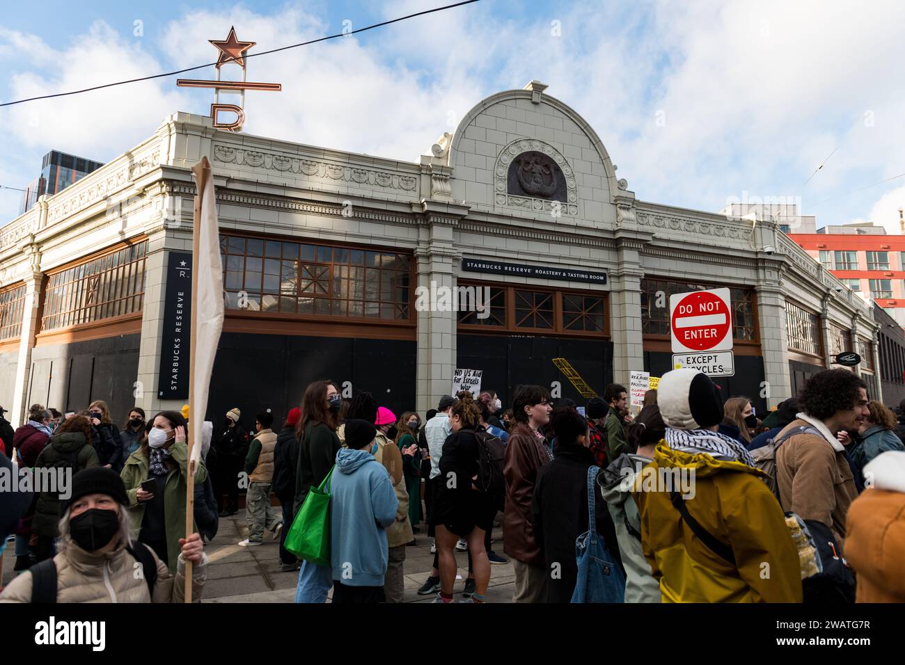 Seattle, USA. 6th Jan 2024. Pro Palestine Protesters gather at the ...