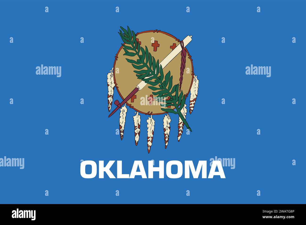 High detailed flag of Oklahoma. Oklahoma state flag, National Oklahoma ...