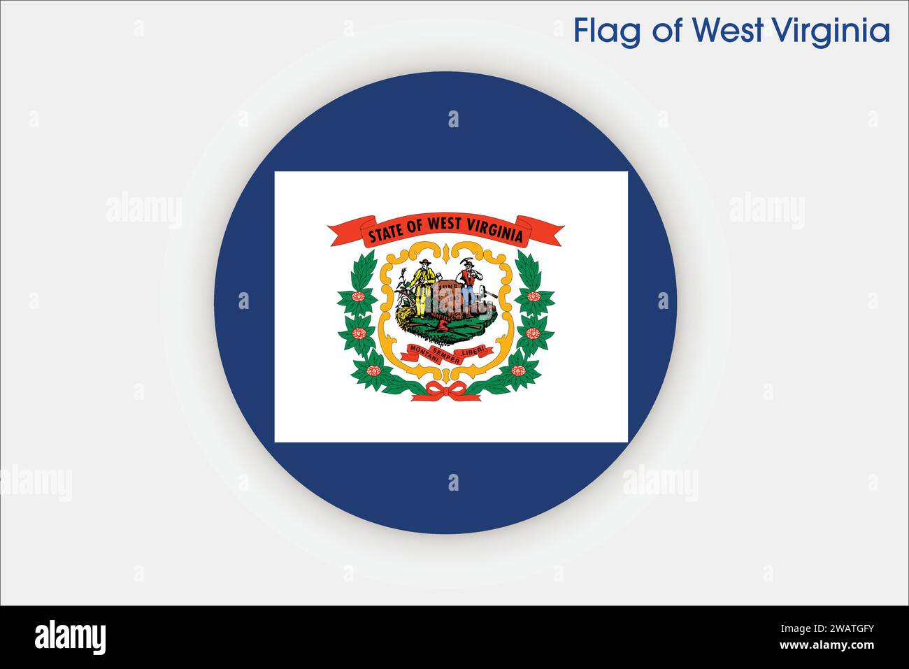 High detailed flag of West Virginia. West Virginia state flag, National ...