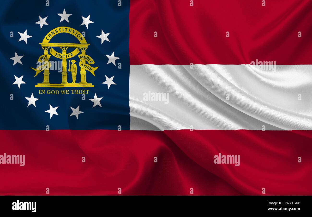 High detailed flag of Georgia. Georgia state flag, National Georgia ...
