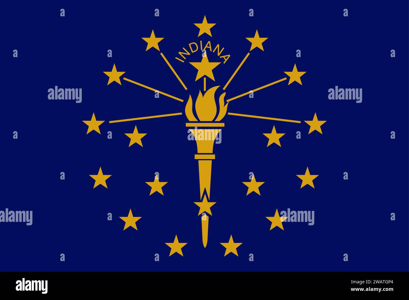 High detailed flag of Indiana. Indiana state flag, National Indiana ...