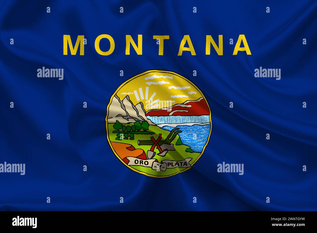 High detailed flag of Montana. Montana state flag, National Montana ...