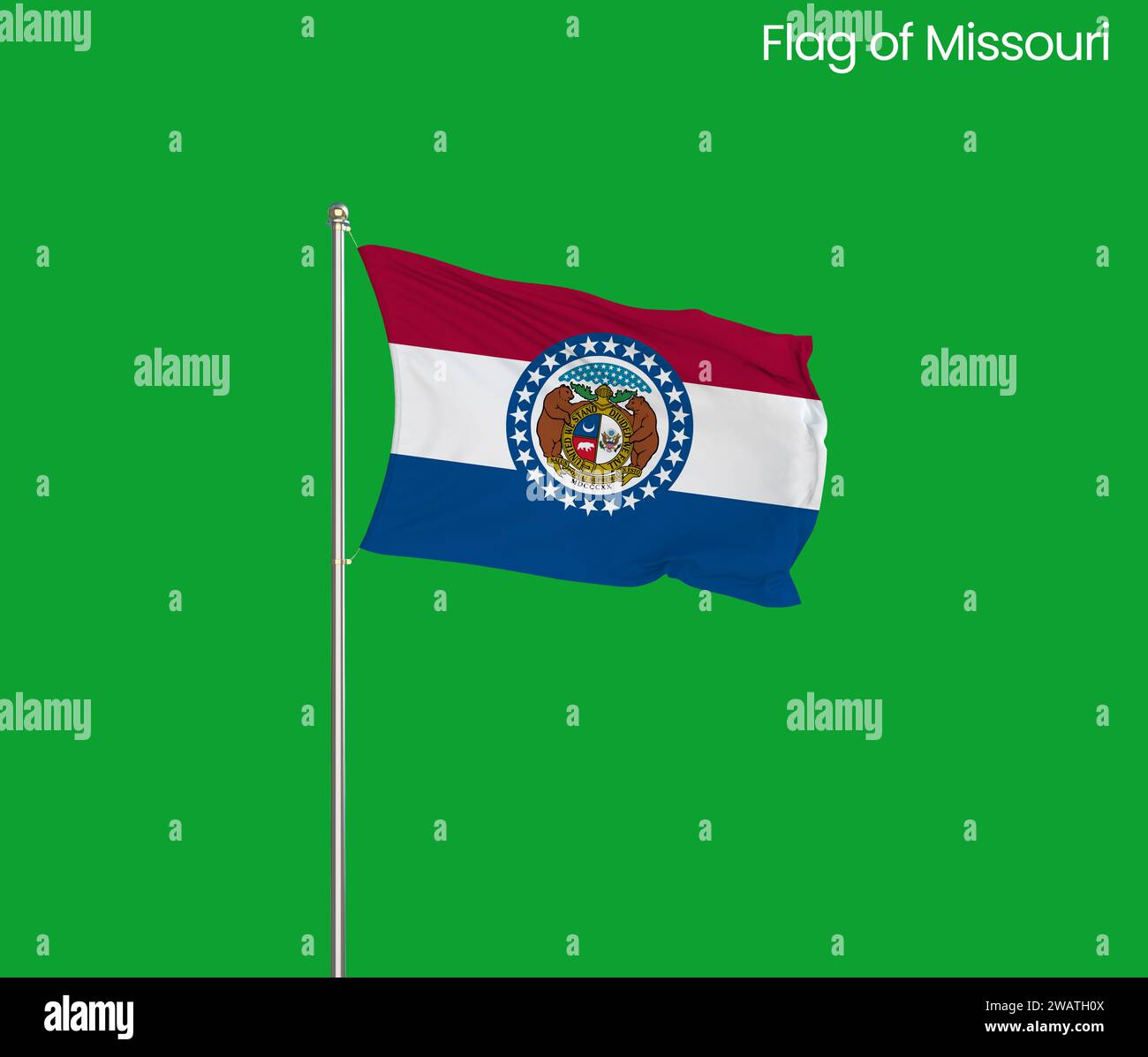 High detailed flag of Missouri. Missouri state flag, National Missouri ...