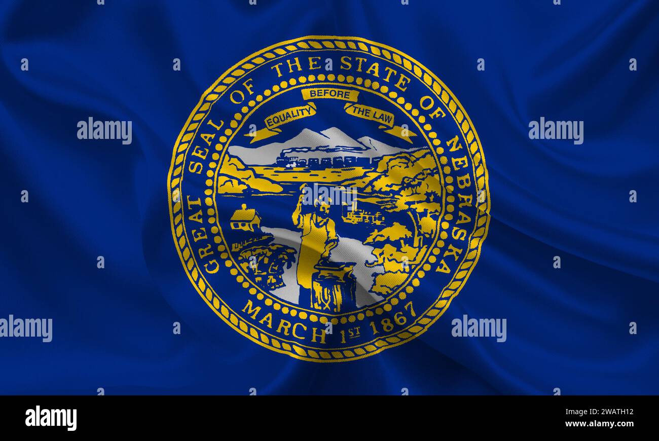High detailed flag of Nebraska. Nebraska state flag, National Nebraska ...