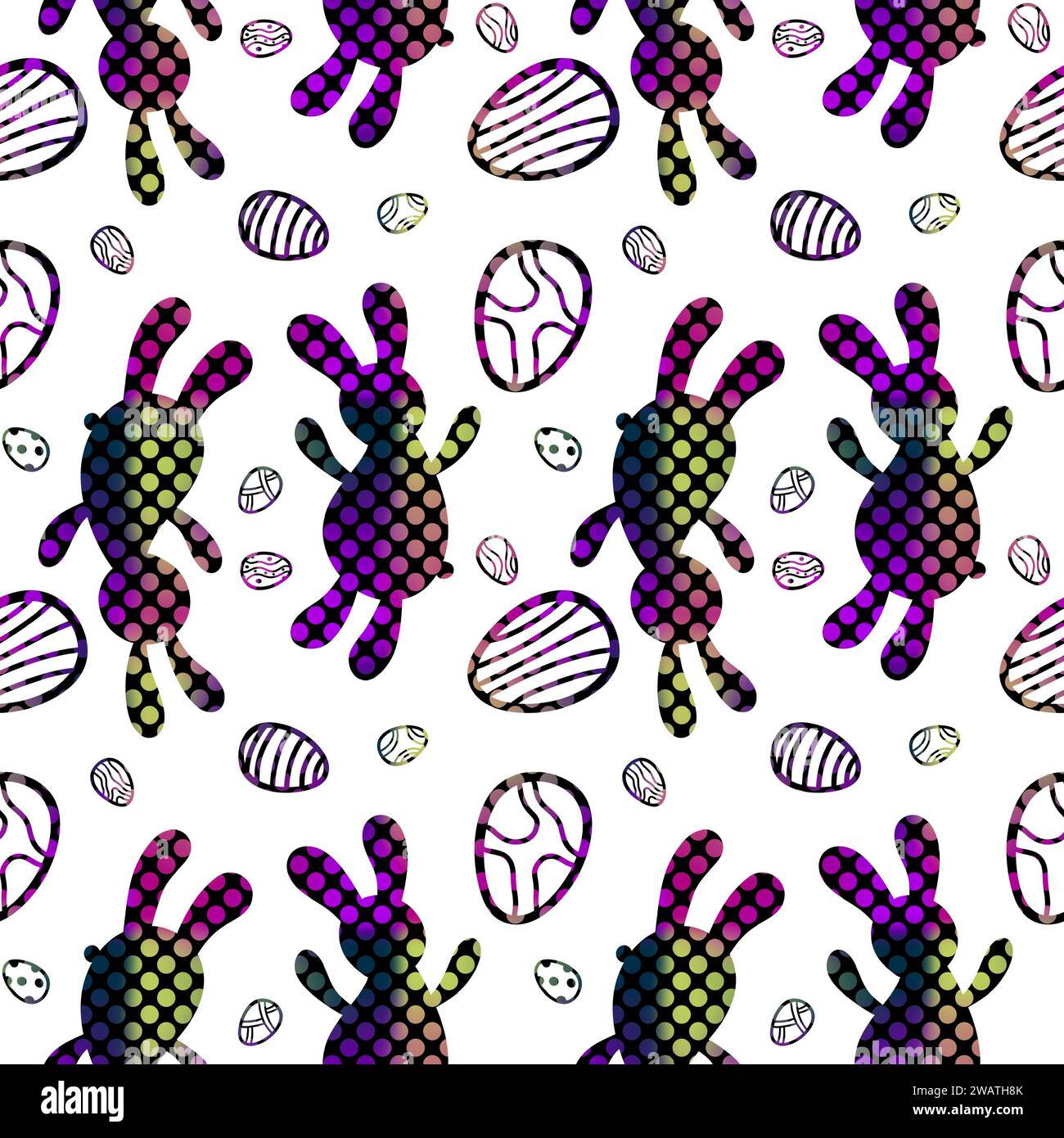 Easter eggs seamless rabbit pattern for wrapping paper and fabrics and ...