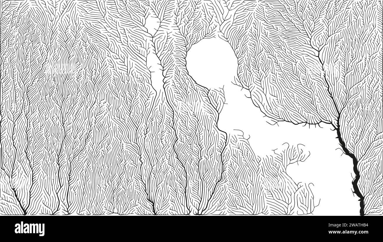 Growth pattern. Generative branching structure. Organic net of vessels texture Stock Vector ...