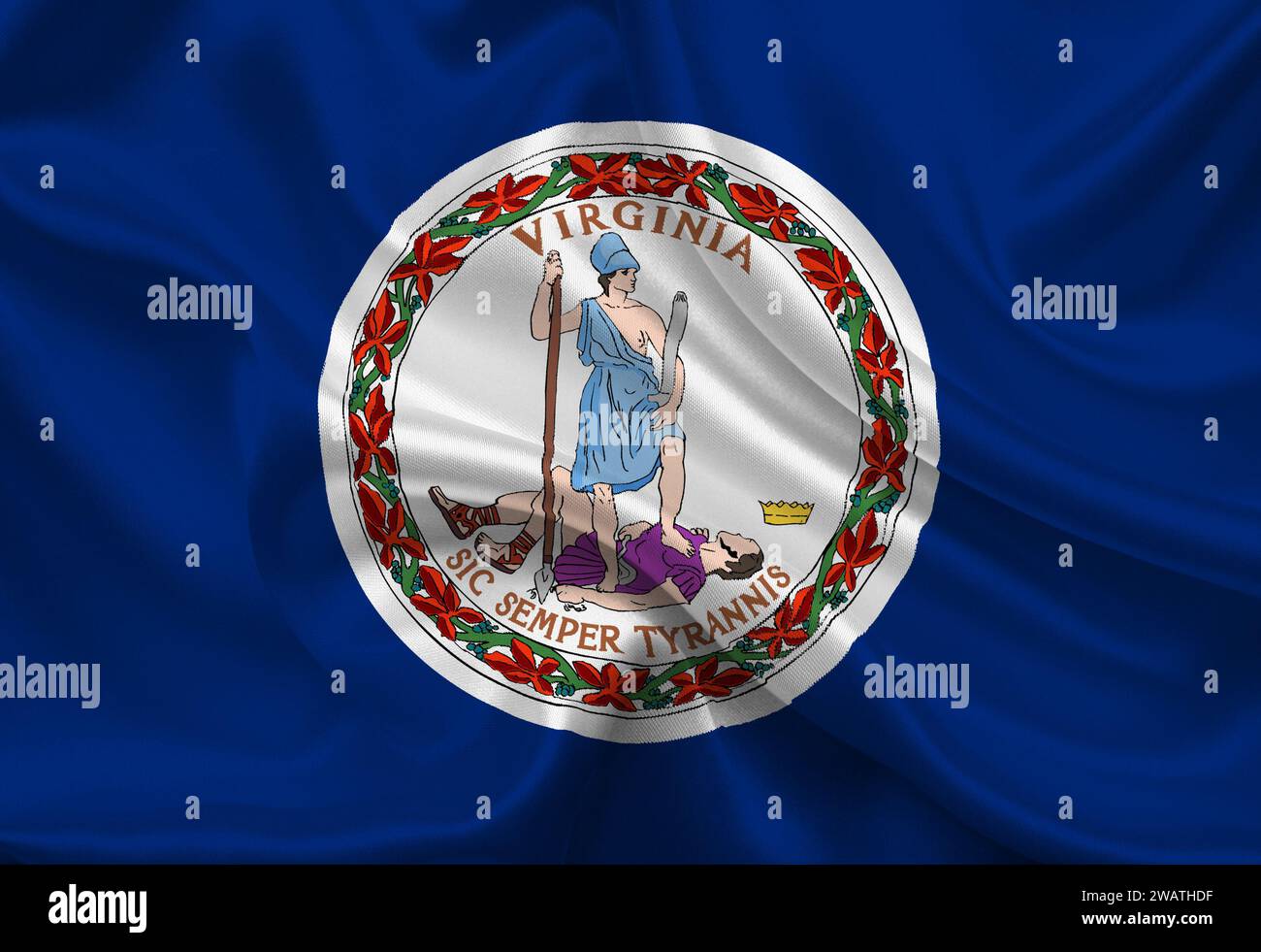 High detailed flag of Virginia. Virginia state flag, National Virginia ...