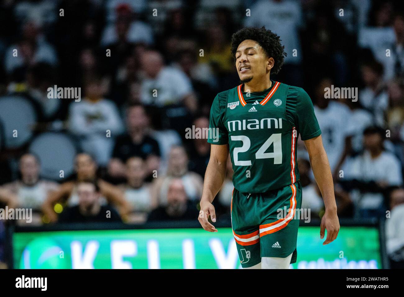 Winston-Salem, NC, USA. 6th Jan, 2024. Miami (Fl) Hurricanes guard ...