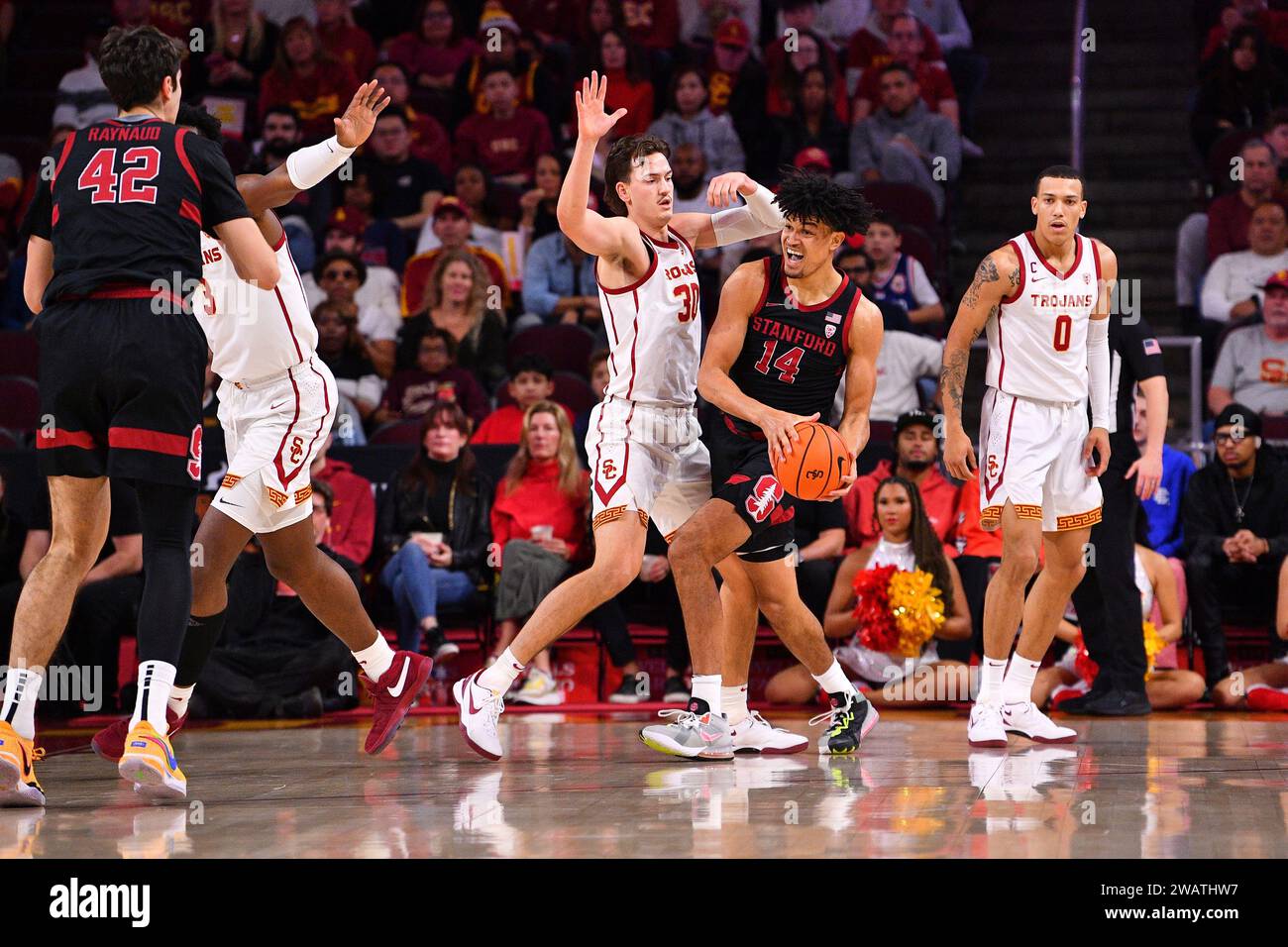 LOS ANGELES, CA - JANUARY 06: Stanford Cardinal forward Spencer Jones ...