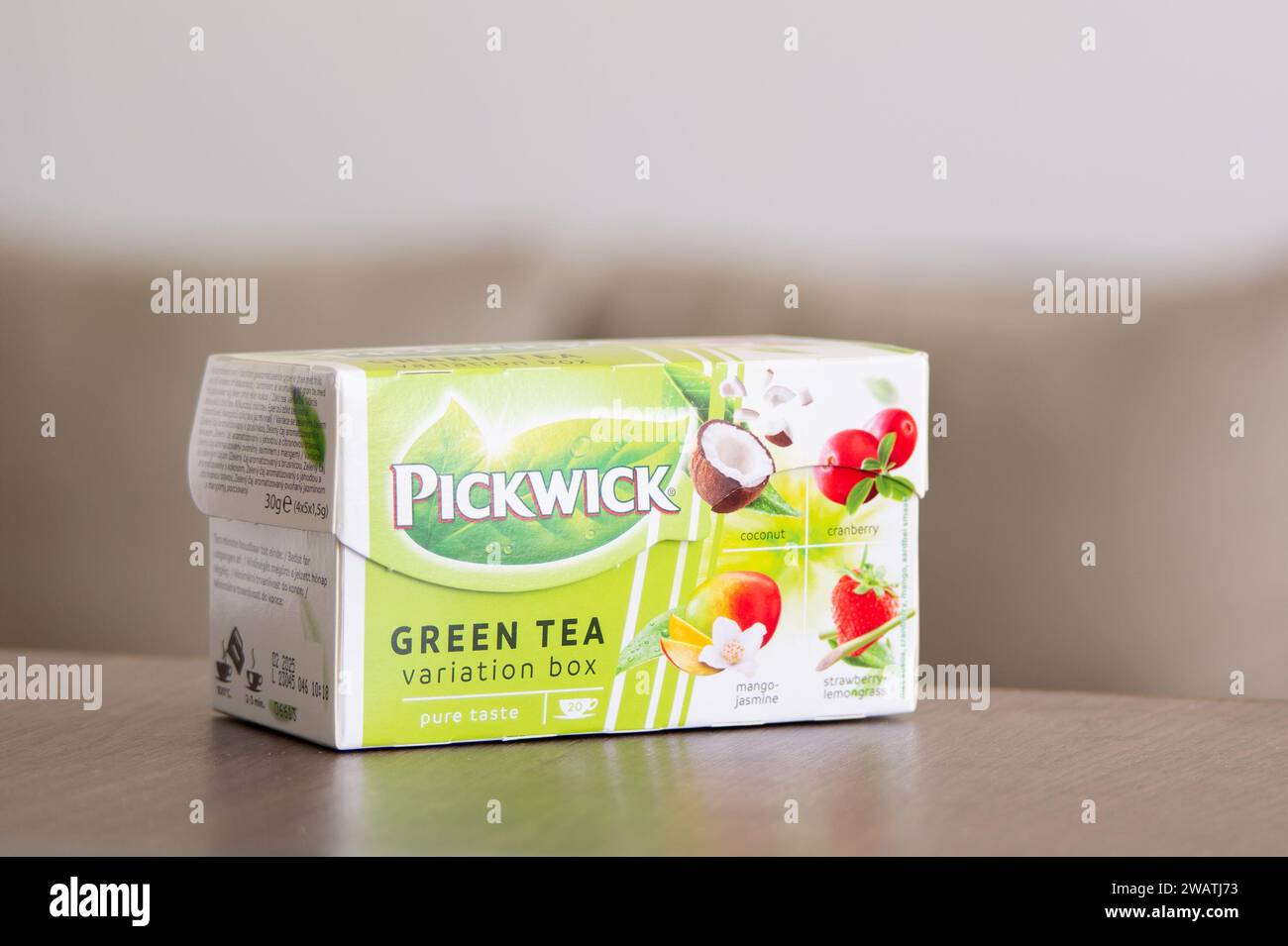 OSTRAVA, CZECH REPUBLIC - JUNE 21, 2023: Pickwick Green Tea variation ...