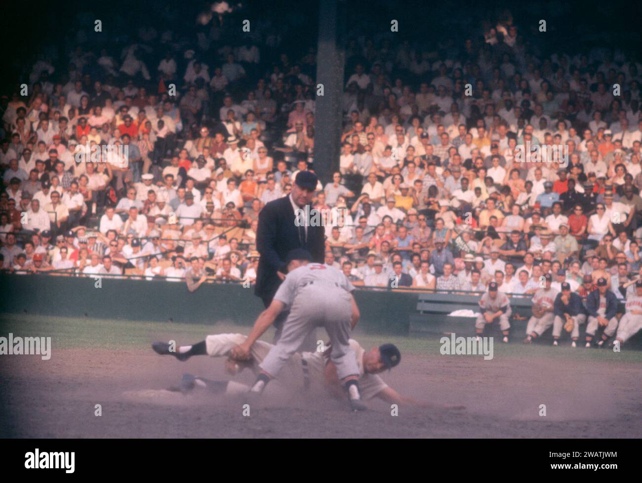 DETROIT, MI - JULY 4: Gus Zernial #9 of the Detroit Tigers is caught ...