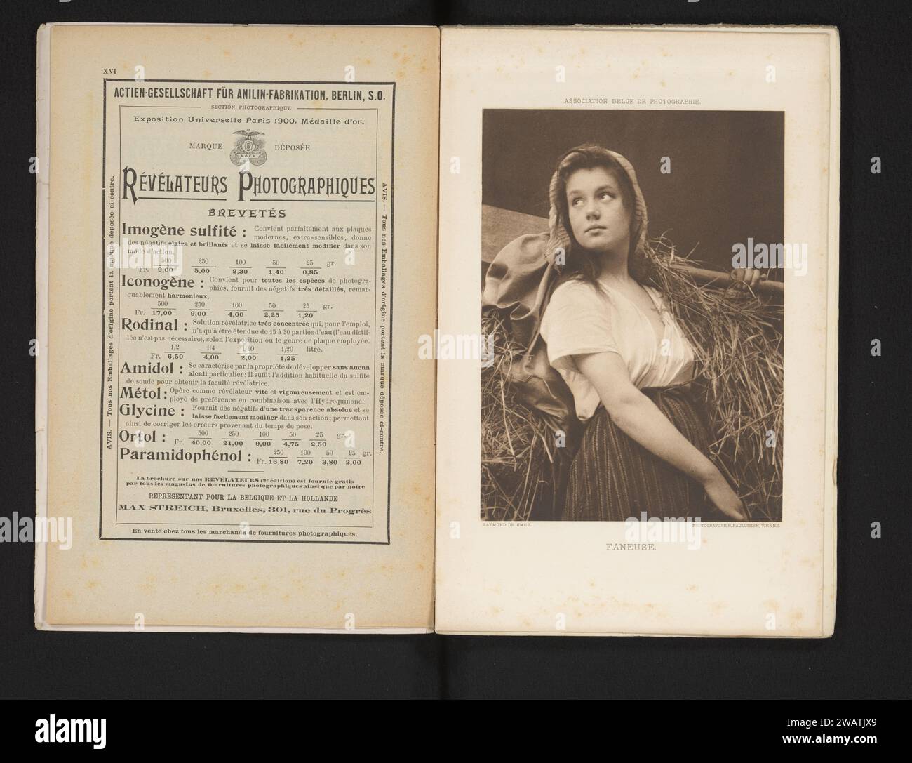 Woman with a pitchfork full of straw on her shoulder, Raymond de Smet ...