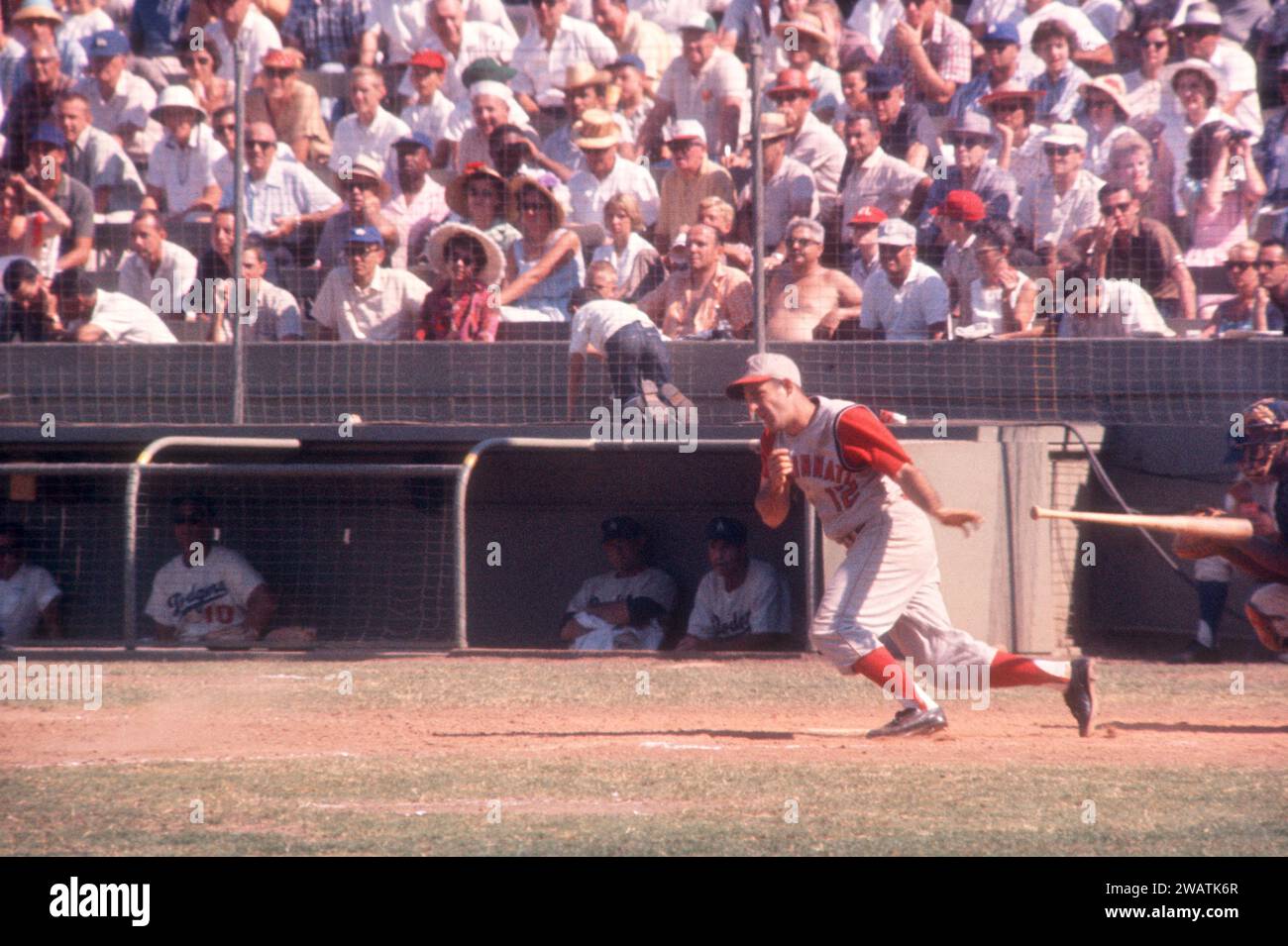 LOS ANGELES, CA - JULY 9: Gene Freese #12 of the Cincinnati Reds runs ...