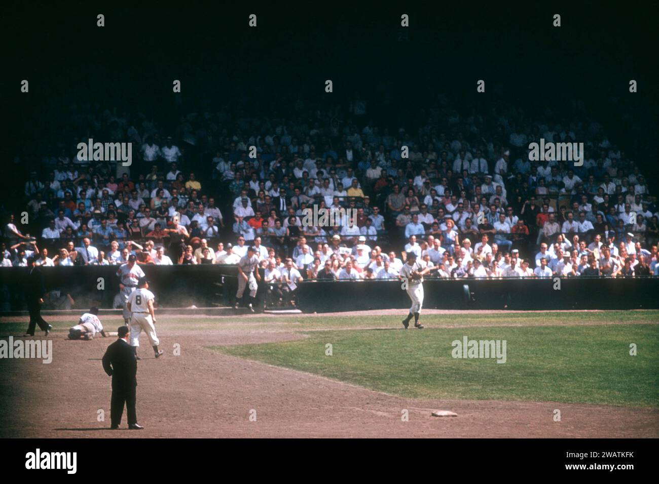 DETROIT, MI - JULY 5: Vic Power #10 of the Cleveland Indians is picked ...