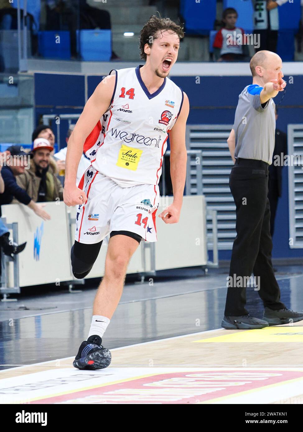 Milan, Italy. 06th Jan, 2024. Matteo Montano (Urania Milano) during ...