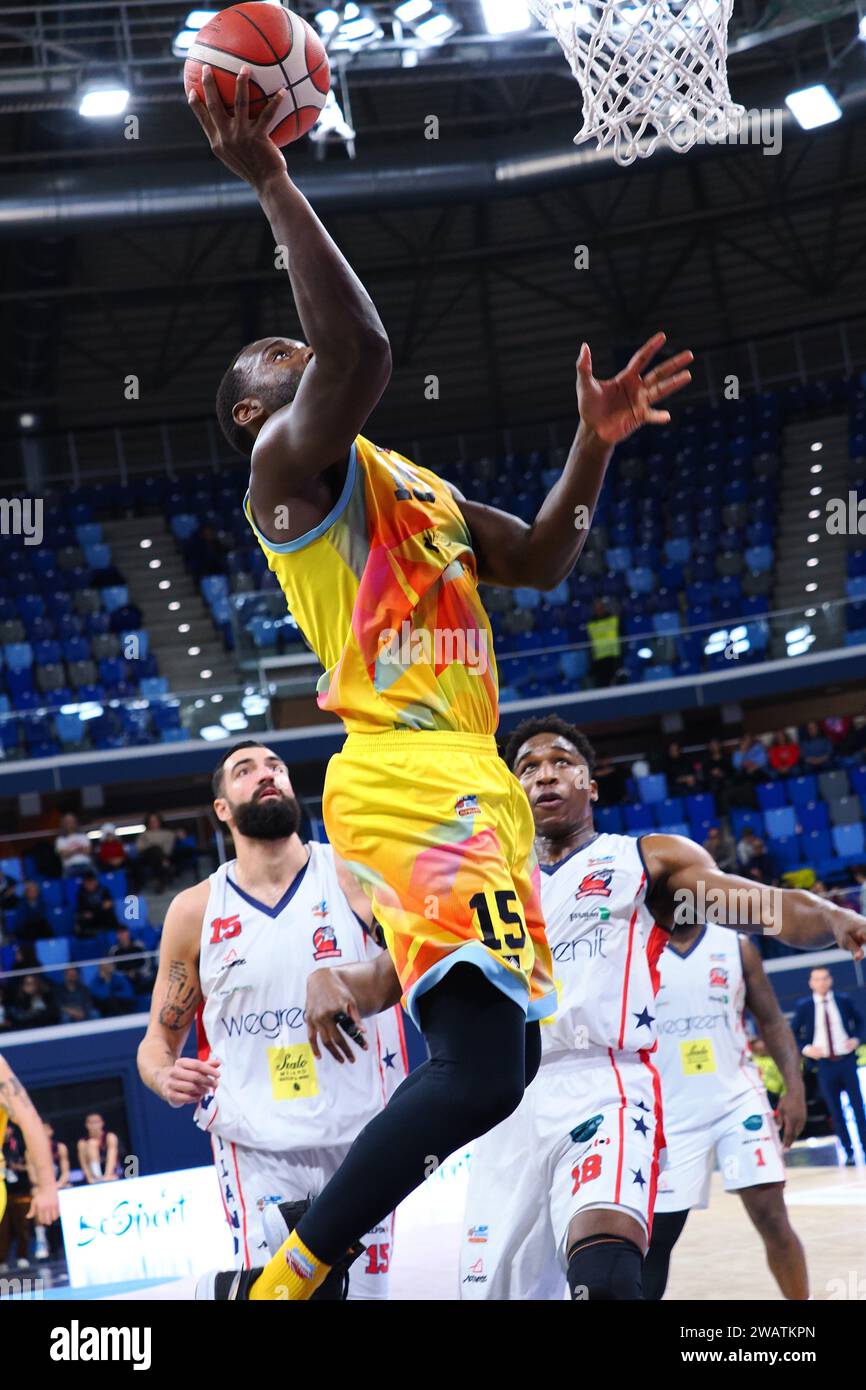 Milan, Italy. 06th Jan, 2024. Dustin Hogue (Real Sebastian Rieti ...