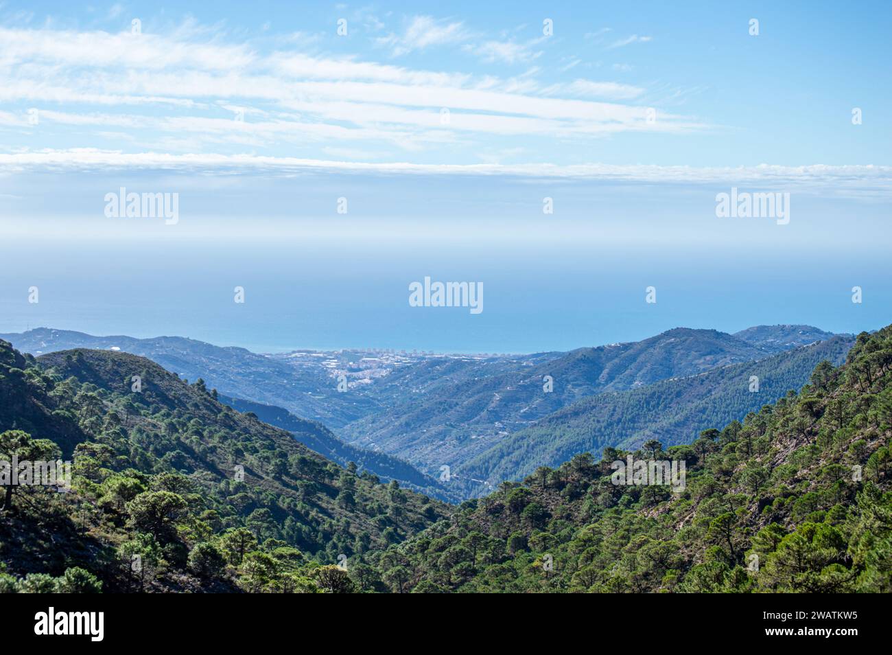 Hiking trail to Lucero peak, Natural Mountains park of Tejeda, Almijara ...