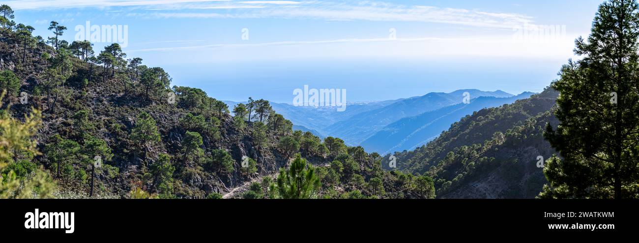 Hiking trail to Lucero peak, Natural Mountains park of Tejeda, Almijara ...