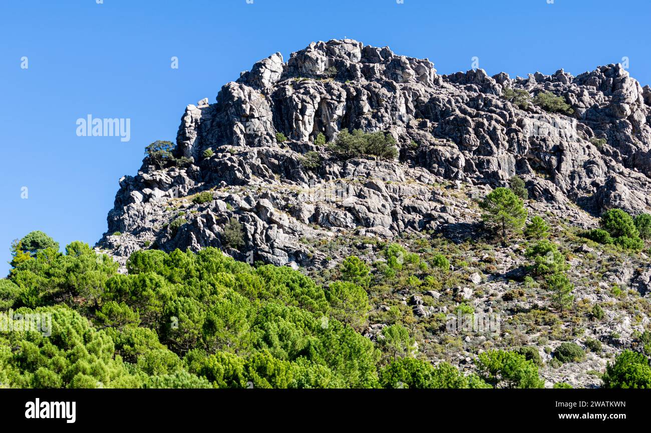 Hiking trail to Lucero peak, Natural Mountains park of Tejeda, Almijara ...