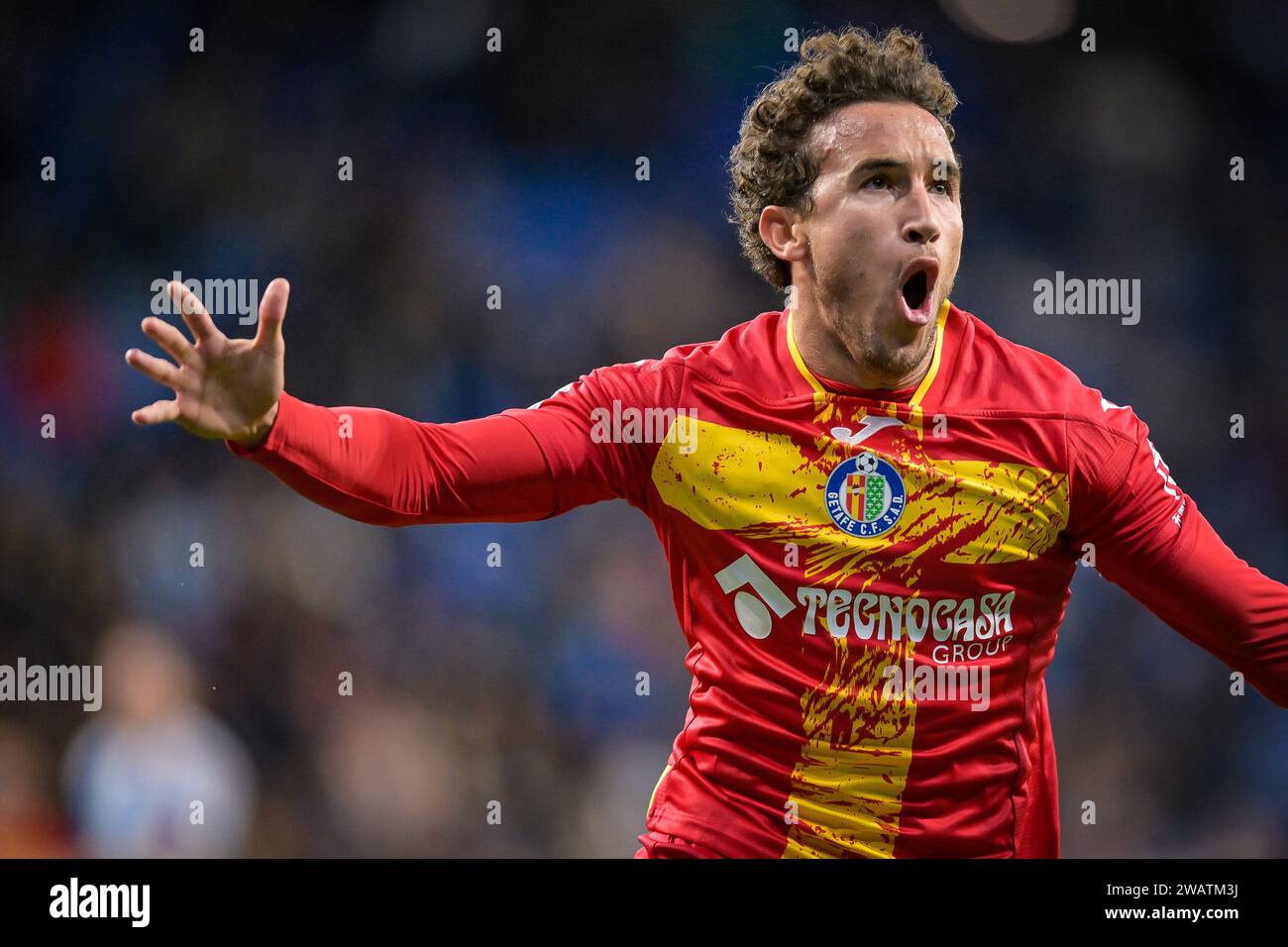 Barcelona, Spain. 06th Jan, 2024. Luis Milla (Getafe CF) celebrates ...