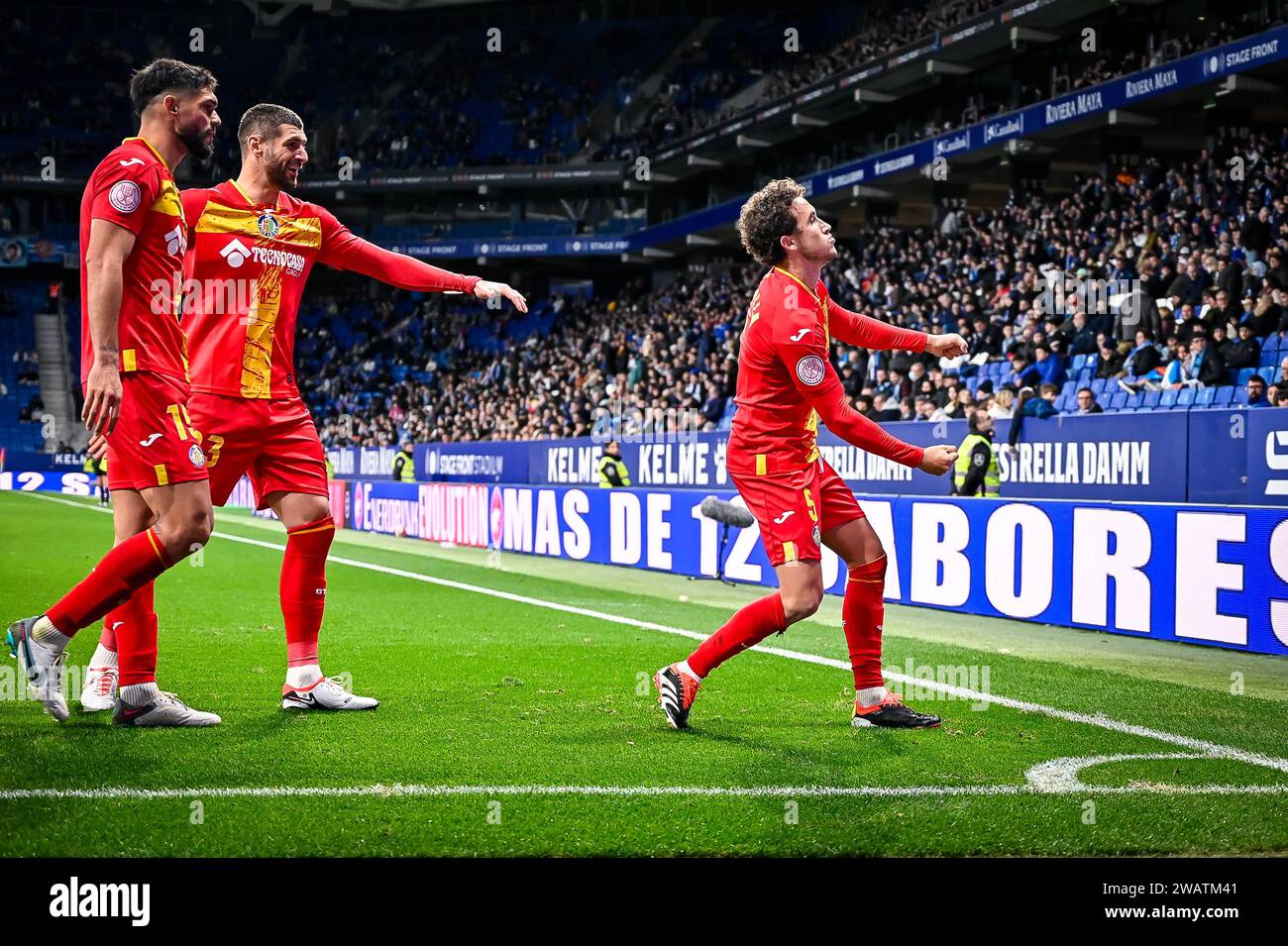 Barcelona, Spain. 06th Jan, 2024. Luis Milla (Getafe CF) celebrates ...