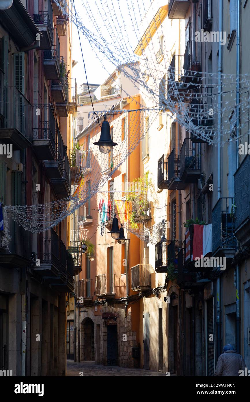 Views and streets of the city of Girona, Catalonia, Spain Stock Photo ...