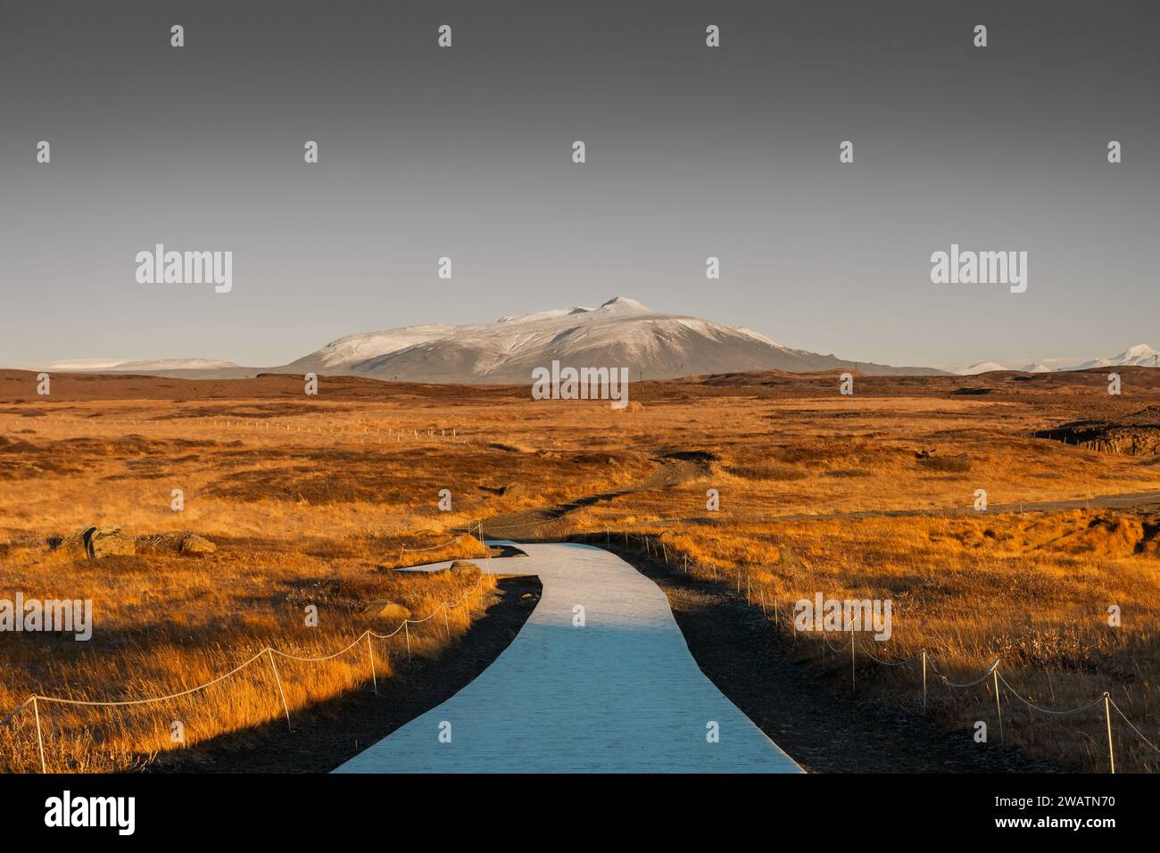 Desolate wild landscape of the Hvannadalshnjúkur , the highest mountain ...