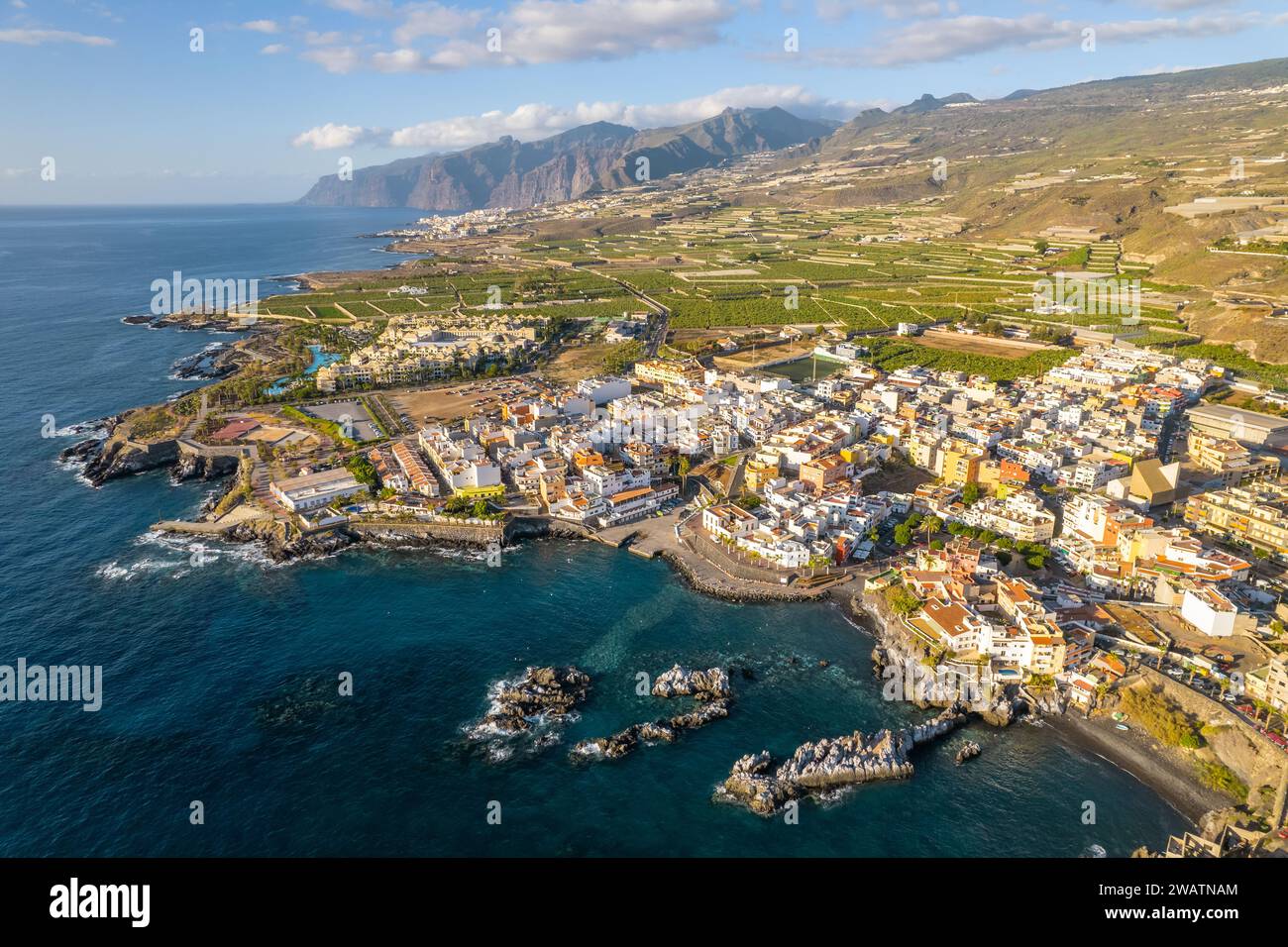 Aerial view of the picturesque Alcala village in Tenerife, Canary ...