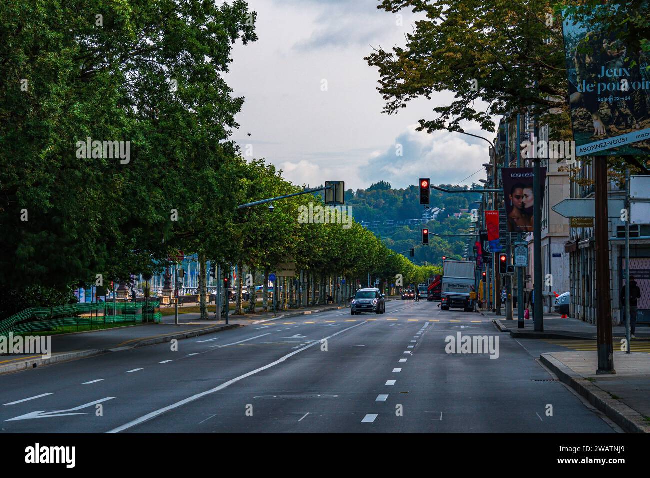 Geneva, Switzerland - September 8 2023: Urban street view of downtown ...