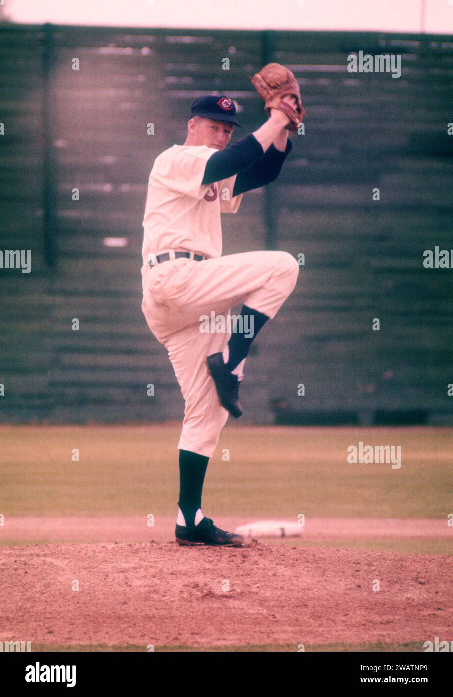 TUCSON, AZ - MARCH, 1955: Pitcher Herb Score #27 of the Cleveland ...